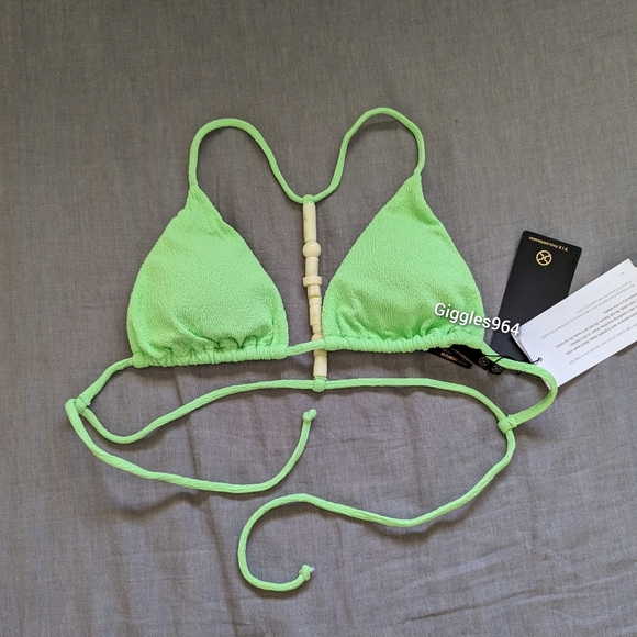 Vix | Swim | Vix Zene Firenze T Back Beaded Bikini Top Lime Green ...